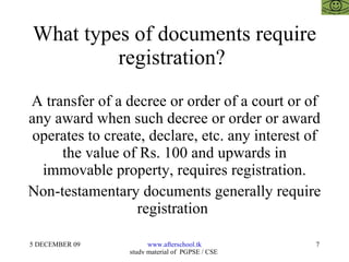 Registration of documents | ODP