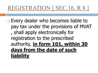 Registration of MVAT (Maharashtra Value Added Tax) | PPT