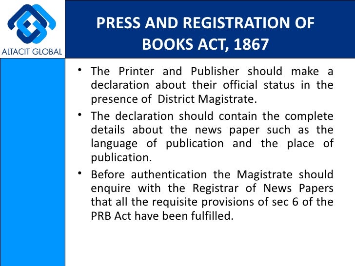 Registration Of Newspaper 