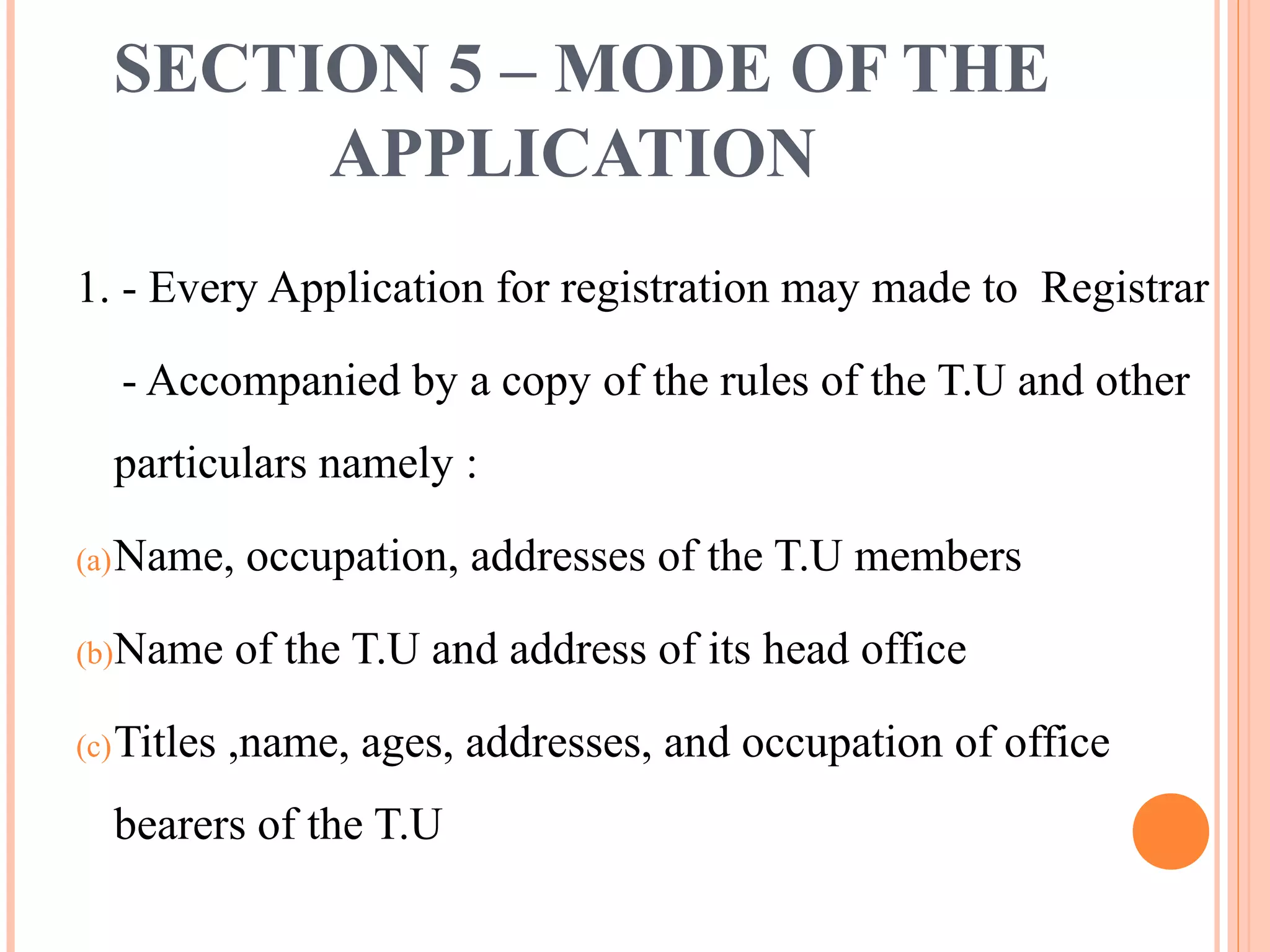 Registration of trade union in india | PPT