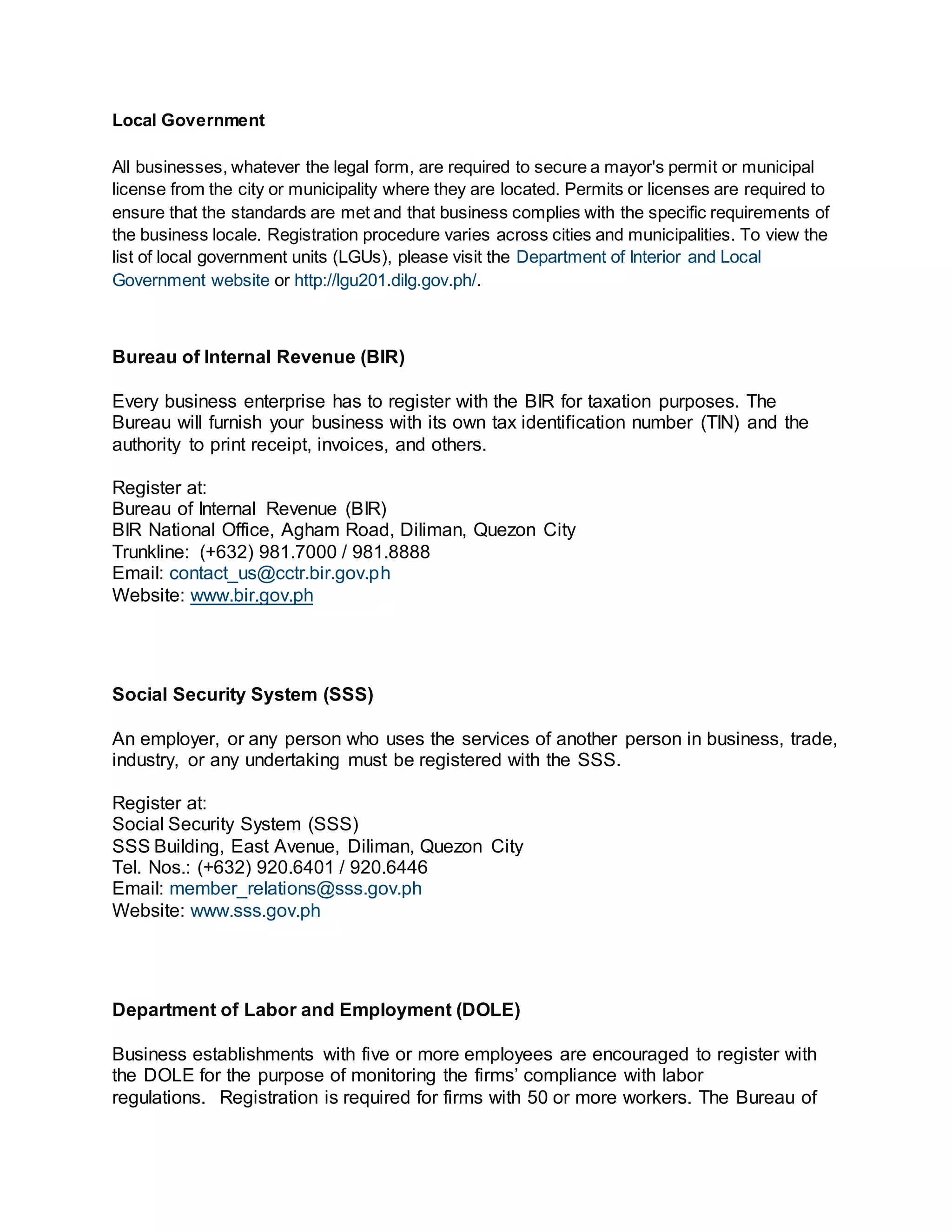 CONCISE Version Philippine Business Permits & Registration | PDF