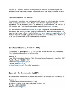 CONCISE Version Philippine Business Permits & Registration | PDF