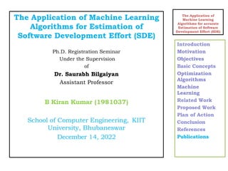 the application of machine lerning algorithm for SEE | PPT