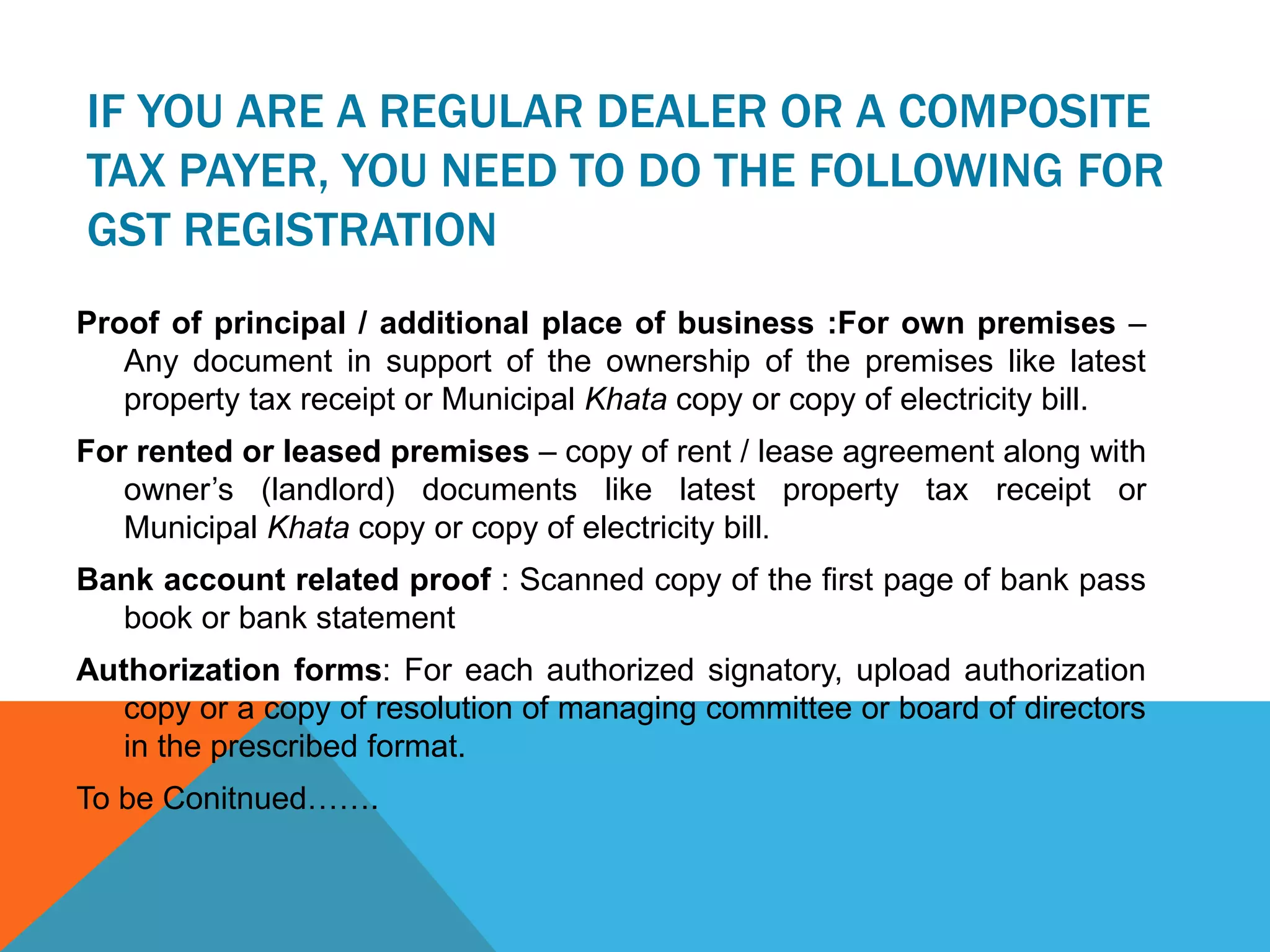 Registration procedure in gst | PPTX
