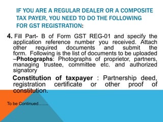 Registration procedure in gst | PPT