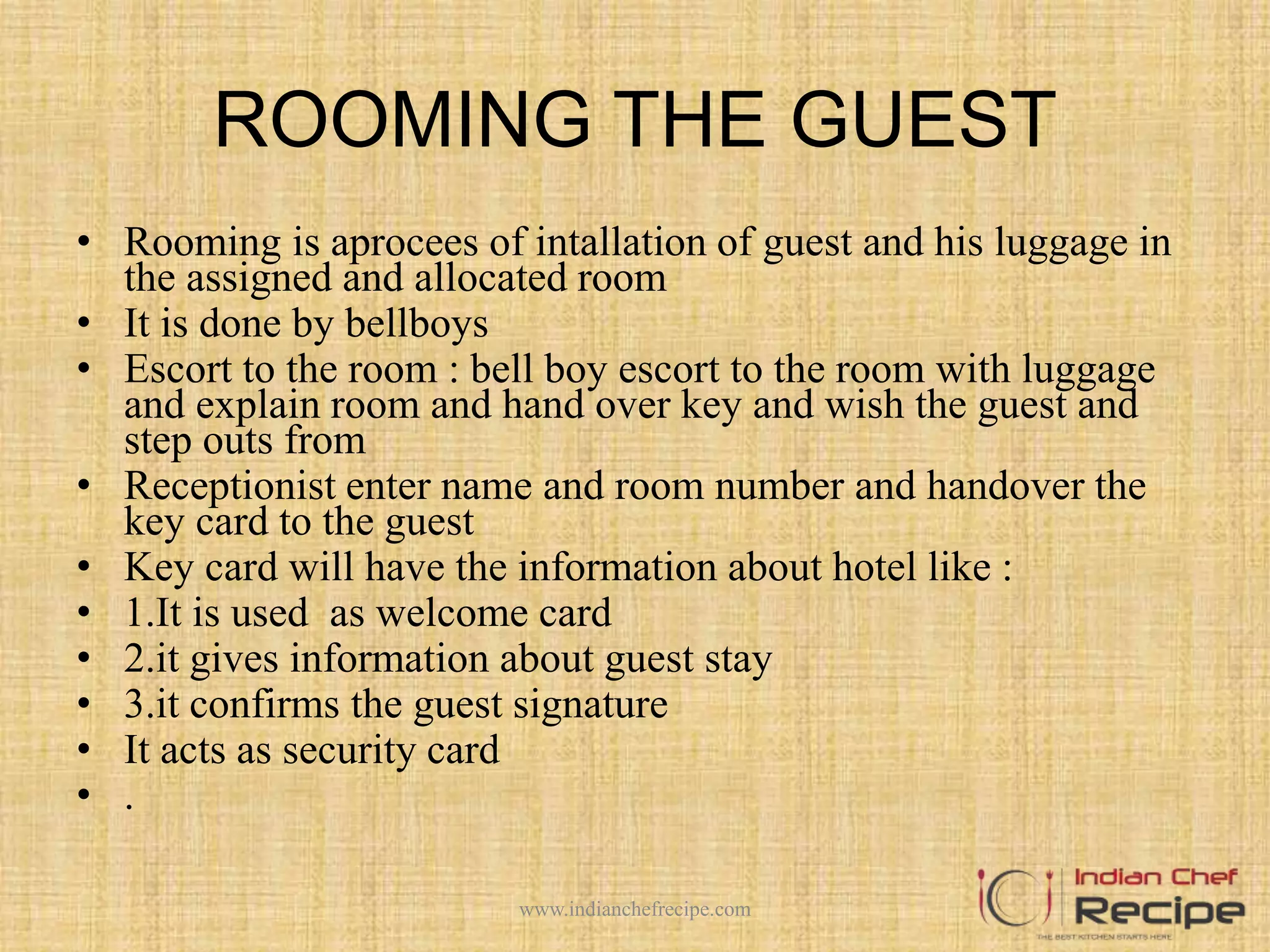 REGISTRATION PROCEDURES OF FRONT OFFICE IN HOTEL | PPTX