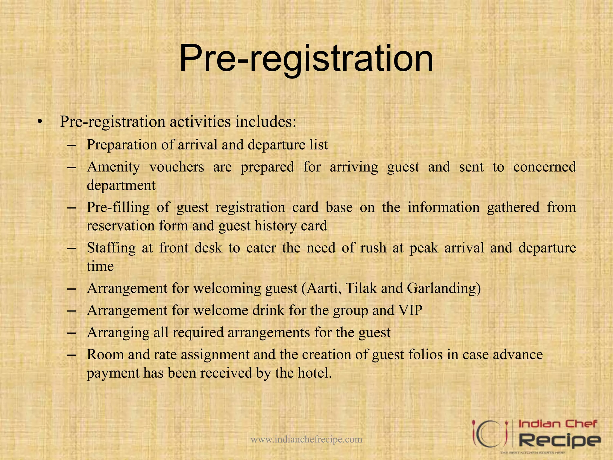 REGISTRATION PROCEDURES OF FRONT OFFICE IN HOTEL | PPTX