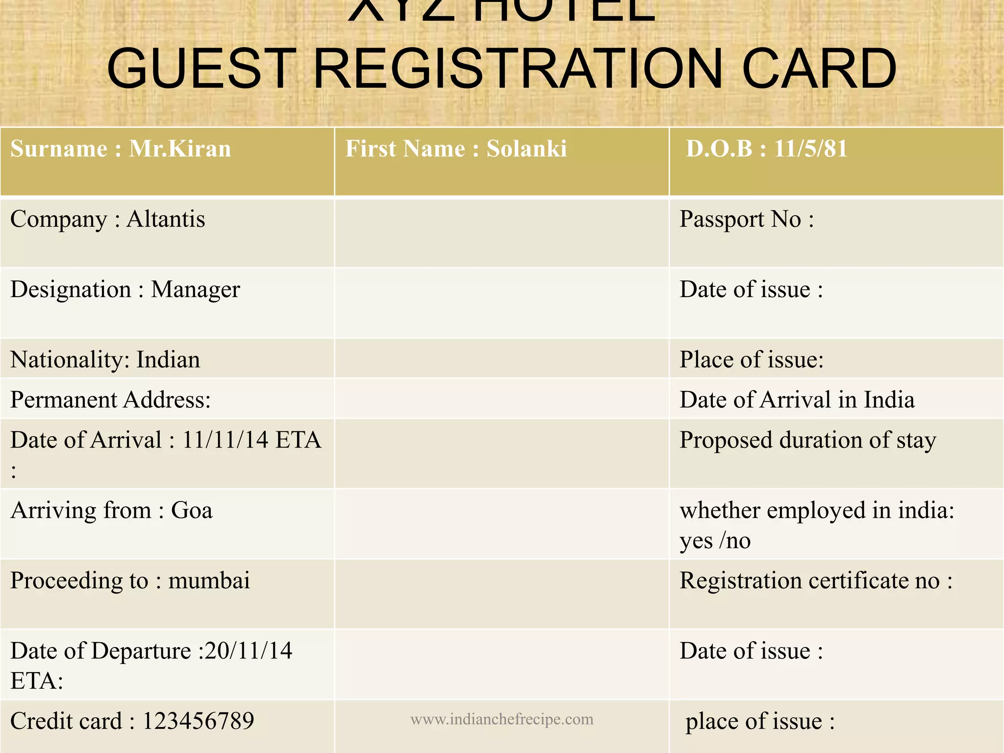 REGISTRATION PROCEDURES OF FRONT OFFICE IN HOTEL | PPTX