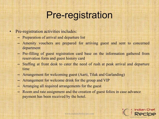 REGISTRATION PROCEDURES OF FRONT OFFICE IN HOTEL | PPTX