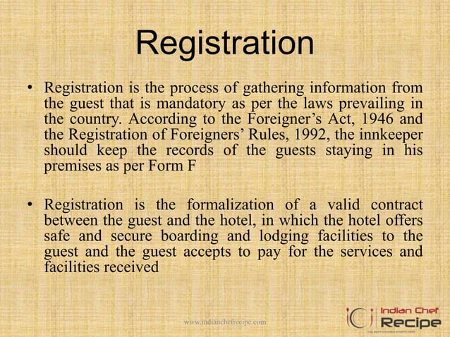 REGISTRATION PROCEDURES OF FRONT OFFICE IN HOTEL | PPTX
