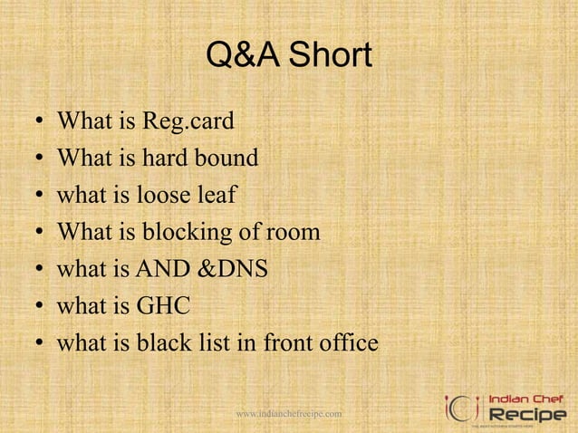 REGISTRATION PROCEDURES OF FRONT OFFICE IN HOTEL | PPTX