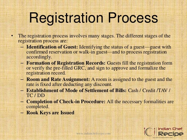 REGISTRATION PROCEDURES OF FRONT OFFICE IN HOTEL