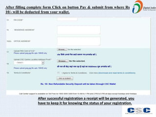 REGISTRATION PROCESS OF CSC AND OTHER FILE | PPT