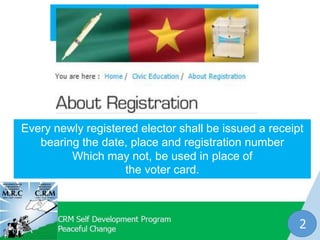Registration process ppt | PPTX | Elections | Politics