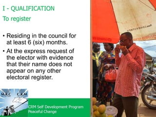 Registration process ppt | PPTX | Elections | Politics