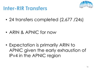 ARIN Registration Services Department Report | PPT