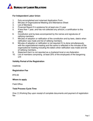 How to Register a Labor Union | PDF