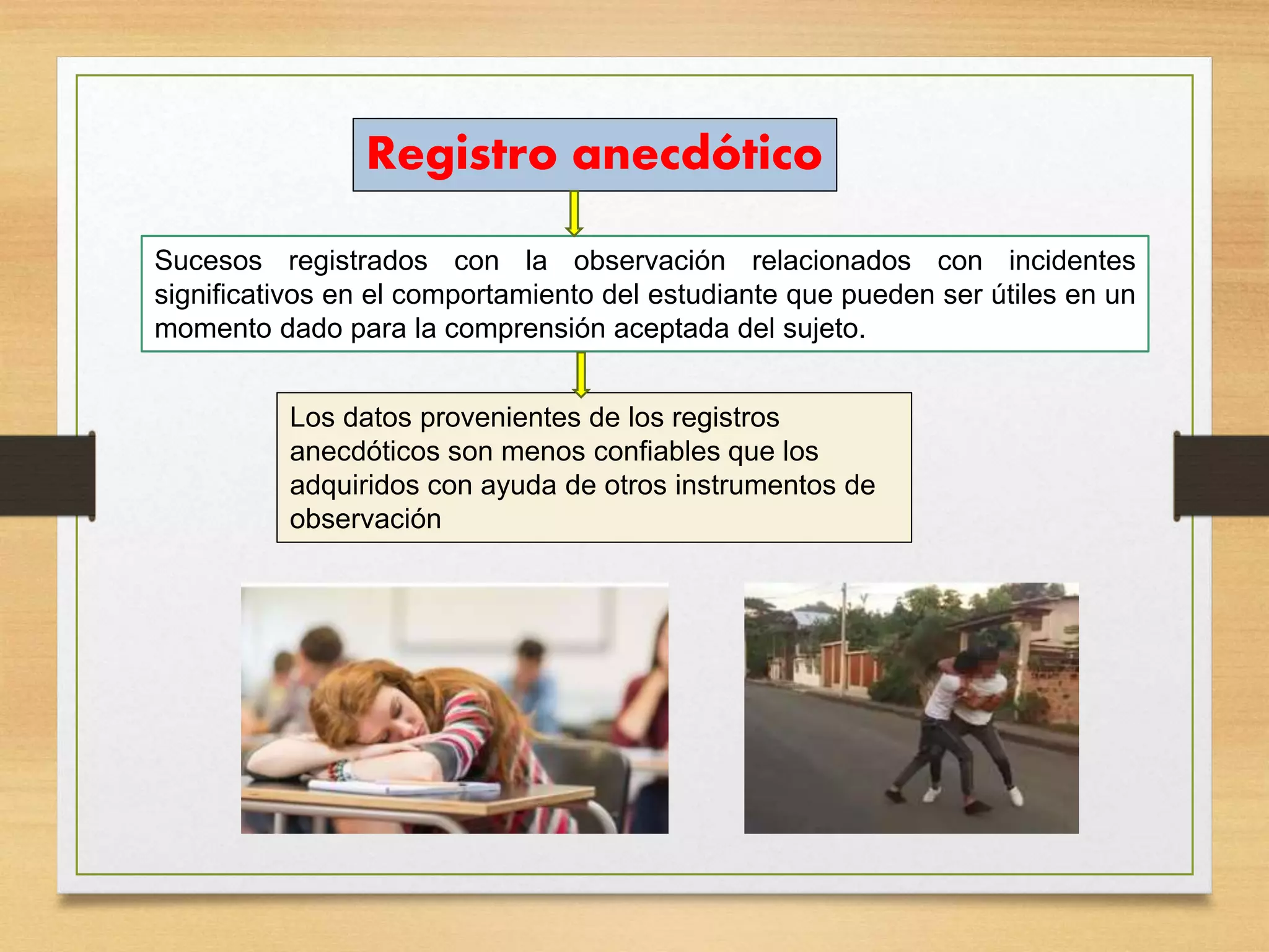 INSTRUMENTOS DE OBSERVACIÓN Registro anecdotico lista de verificacion ...