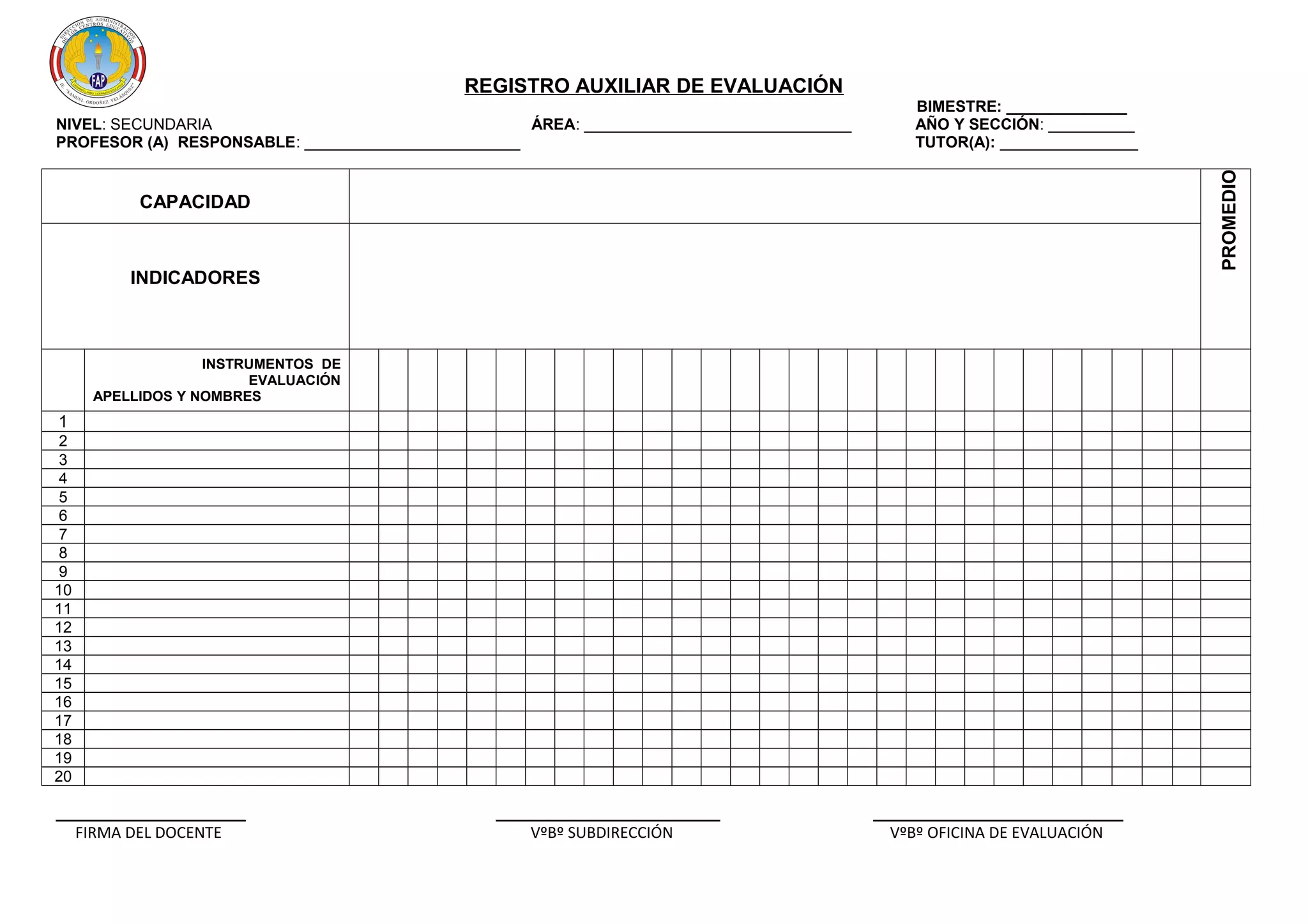 Registro Auxiliar De Evaluación Secundaria Ppt 9613