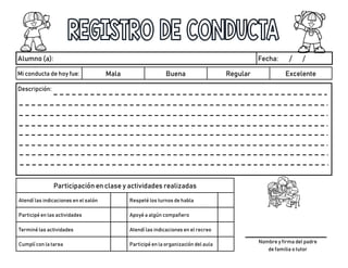 Registro De Conducta MEX (1).pdf para alumnos | PDF