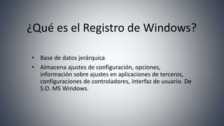 Estructura del Registro de Windows | PDF