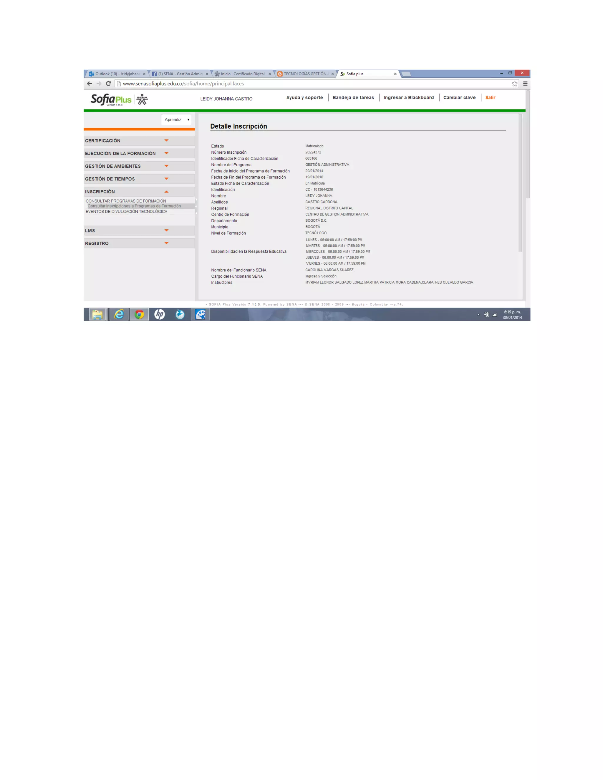 Registro leidy johanna castro c | PDF