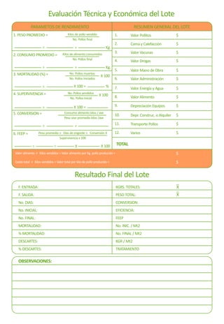 Registro para pollos | PDF