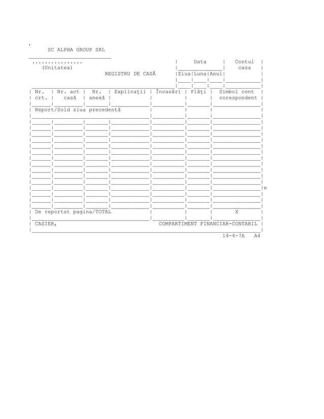 Registru casa | DOC
