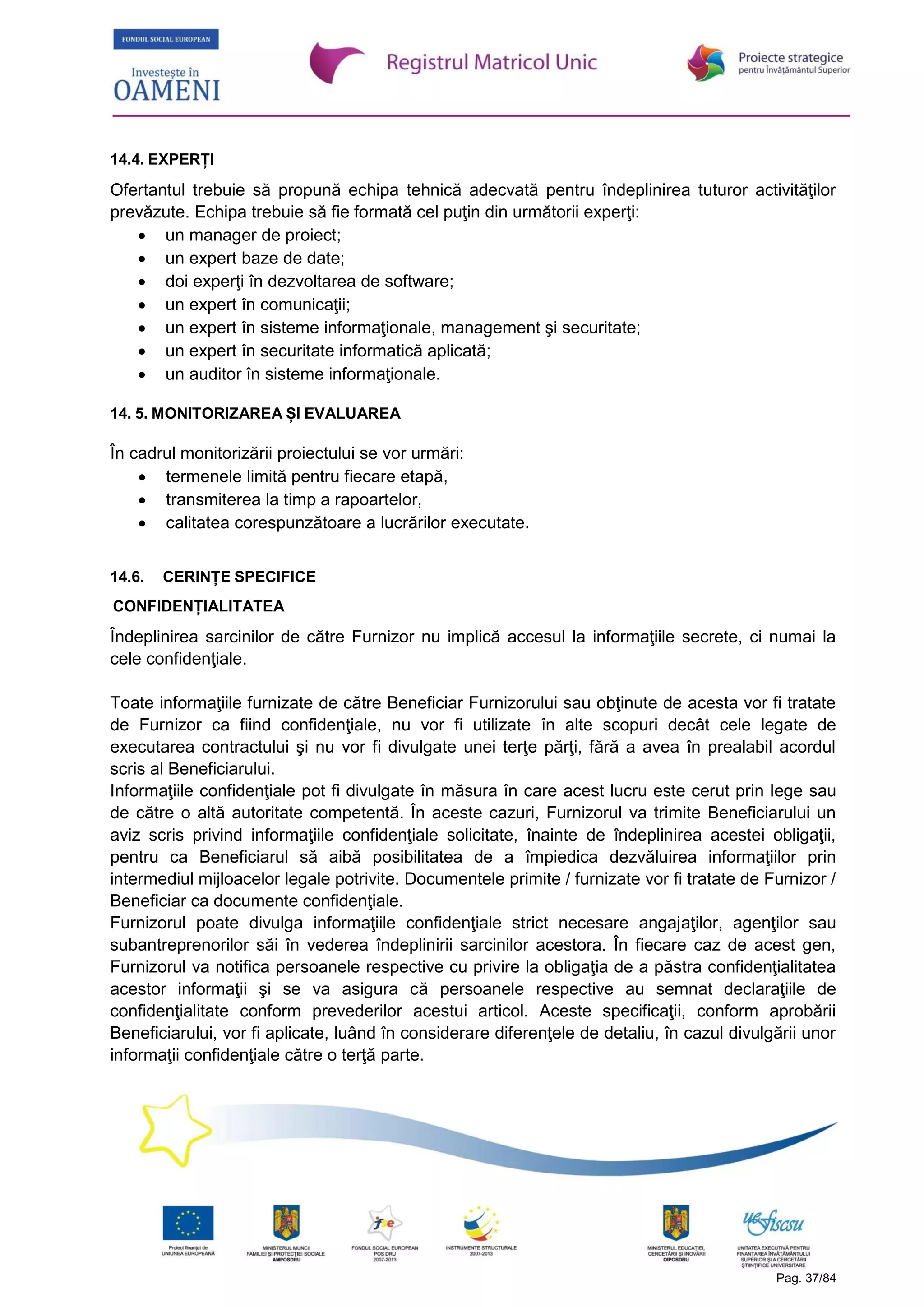 Registrul Matricol Unic Documentatia De Atribuire | PDF