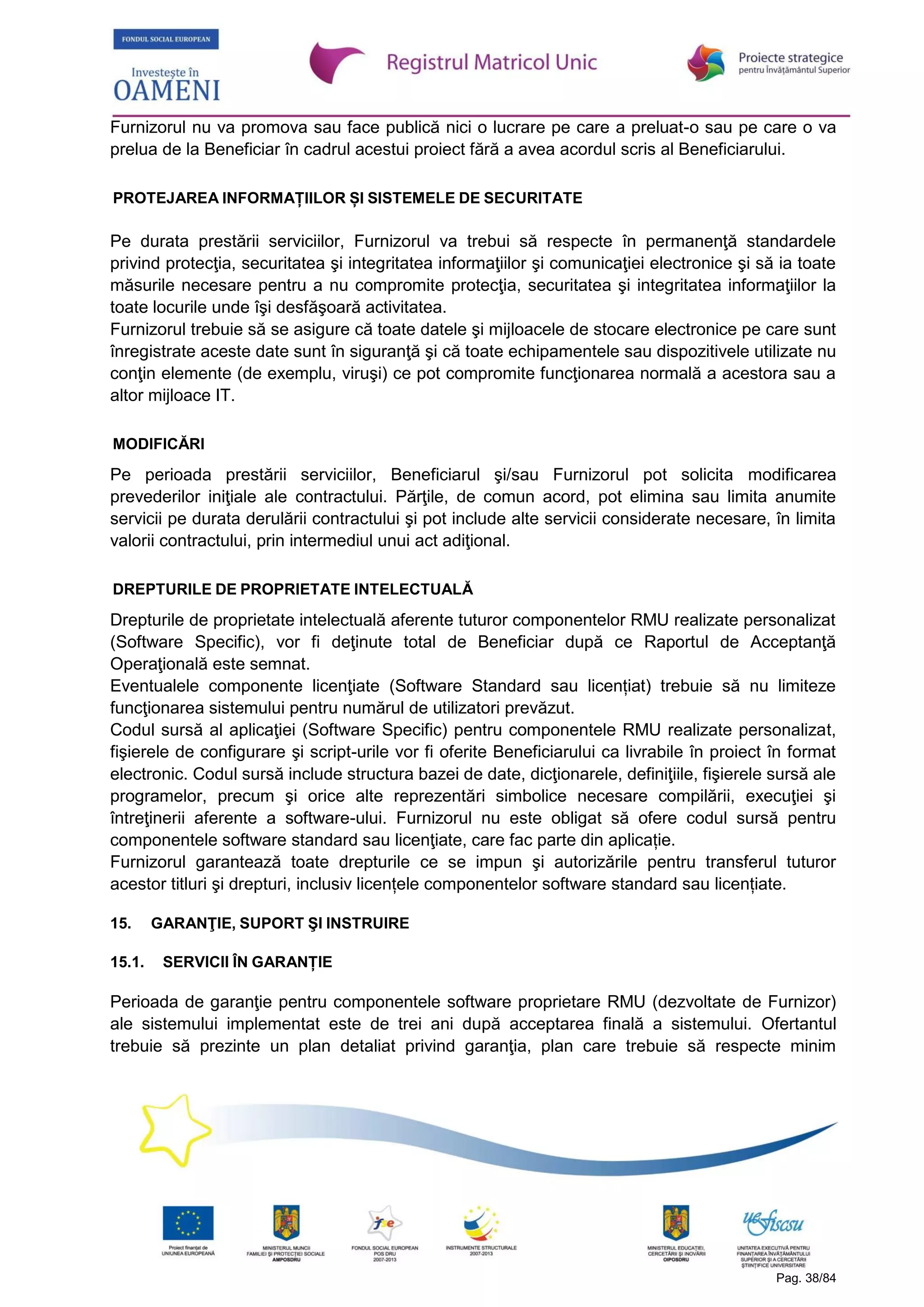 Registrul Matricol Unic Documentatia De Atribuire | PDF