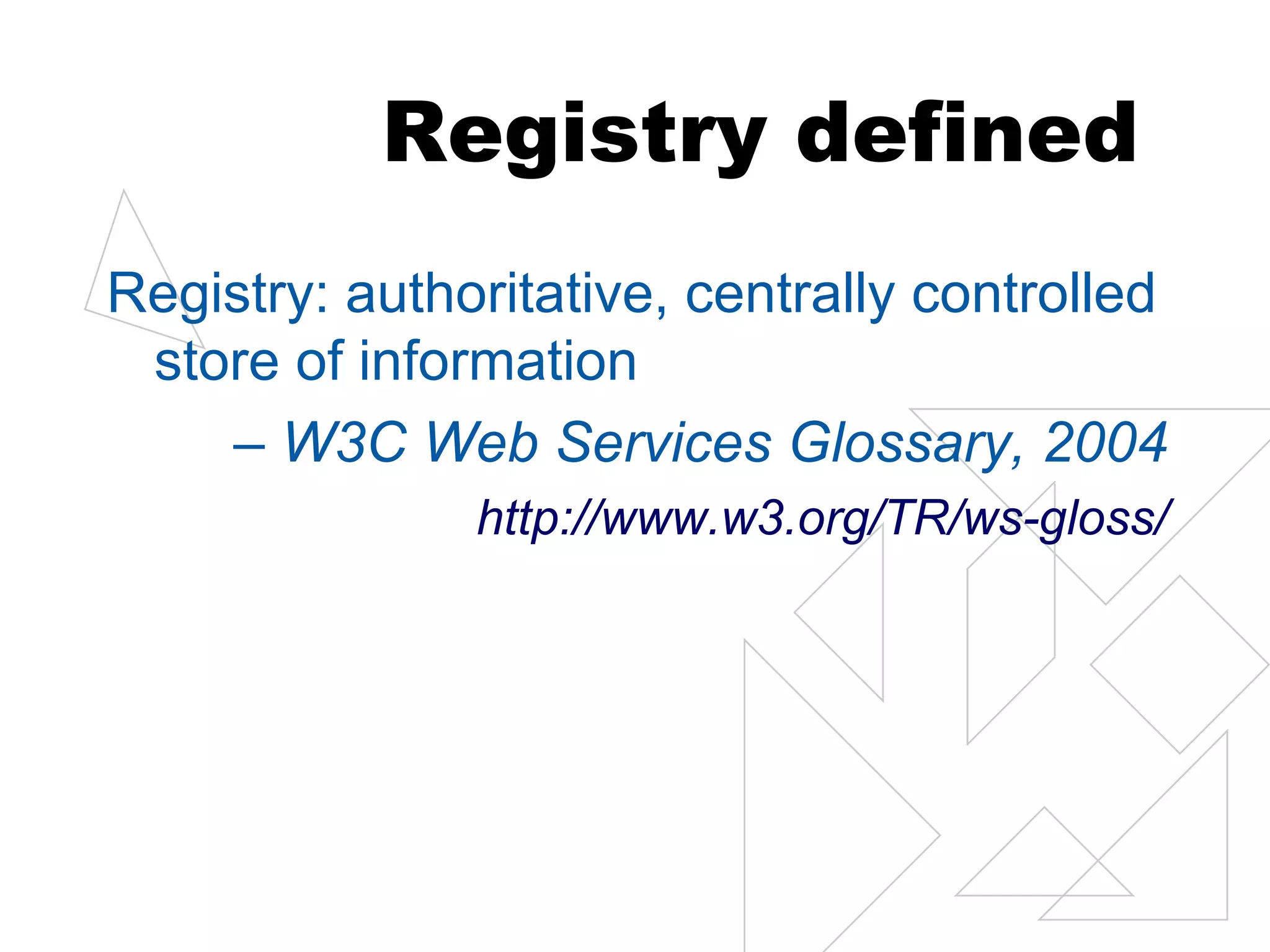 Metadata and Terminology Registries | PPT