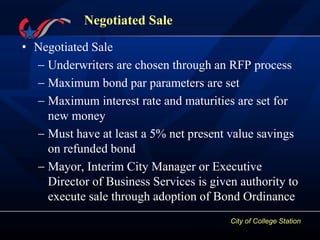 2013 Bond Sale and Refunding | PPT
