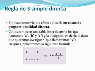 Regla de 3 simple edwin olaya | PPTX