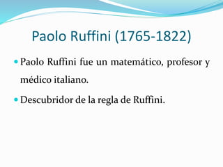 Regla de Ruffini | PPTX