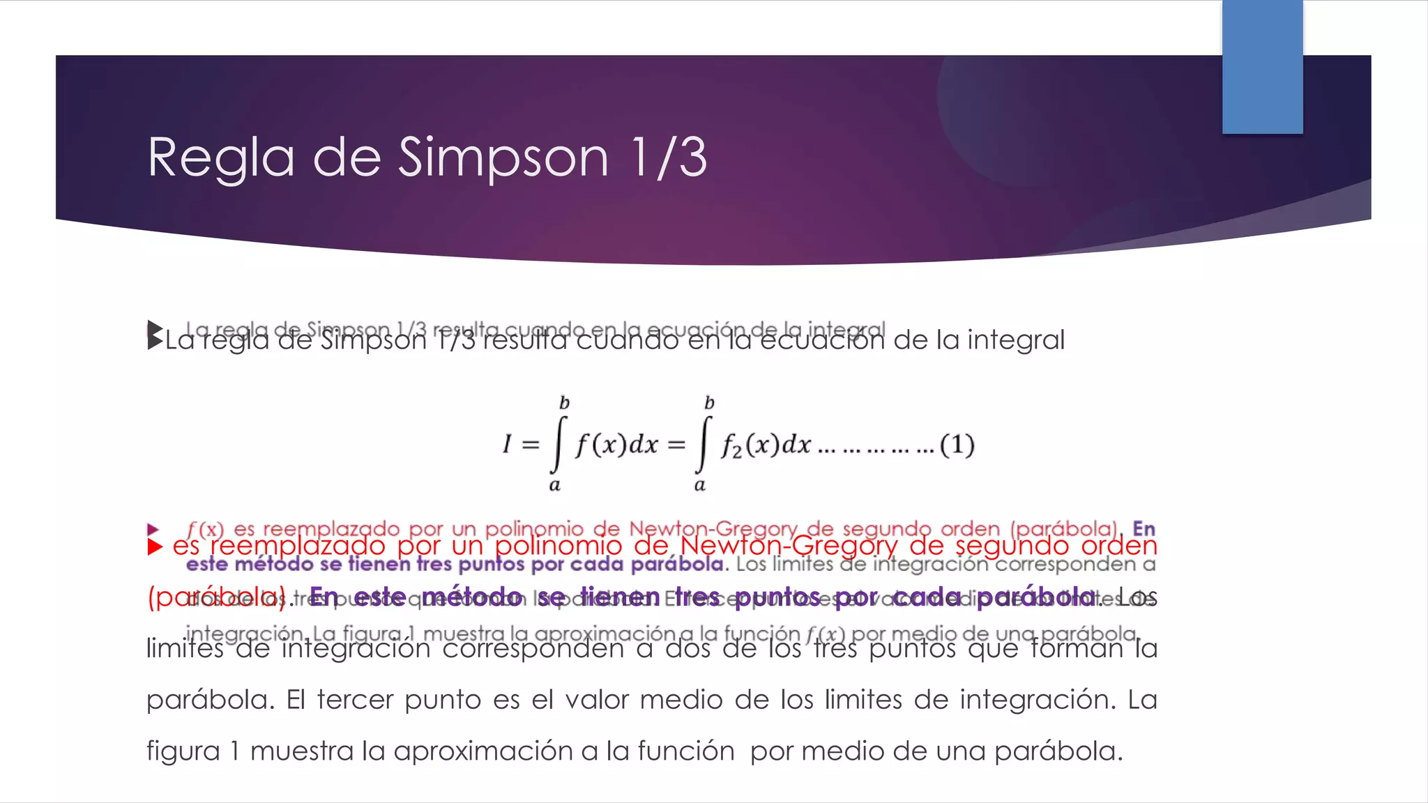 Regla de simpson un tercio | PPTX