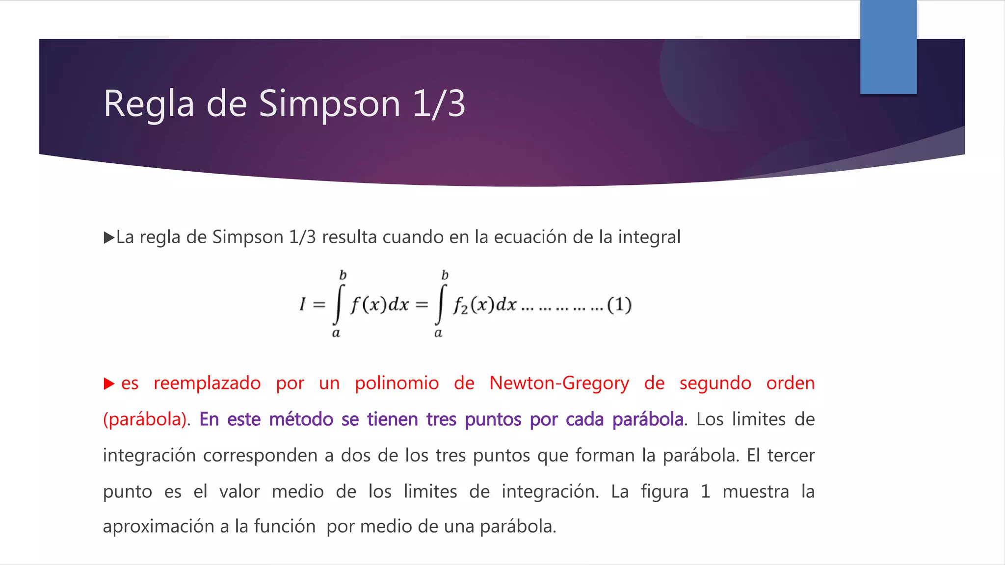 Regla de simpson un tercio | PPTX