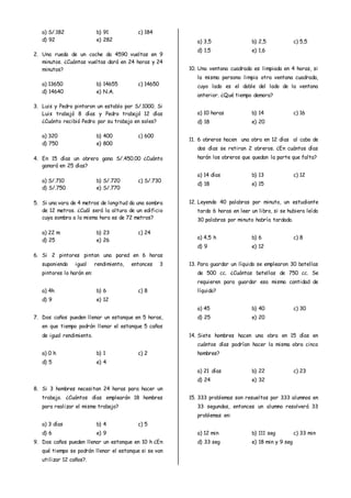 Regla de tres simple | DOCX
