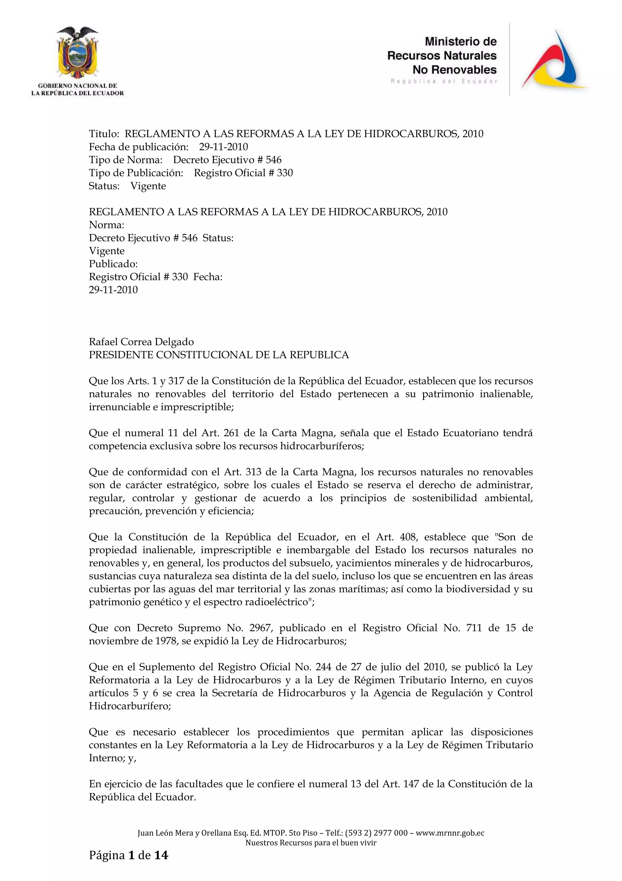 Reglamento ley-de-hidrocarburos | PDF