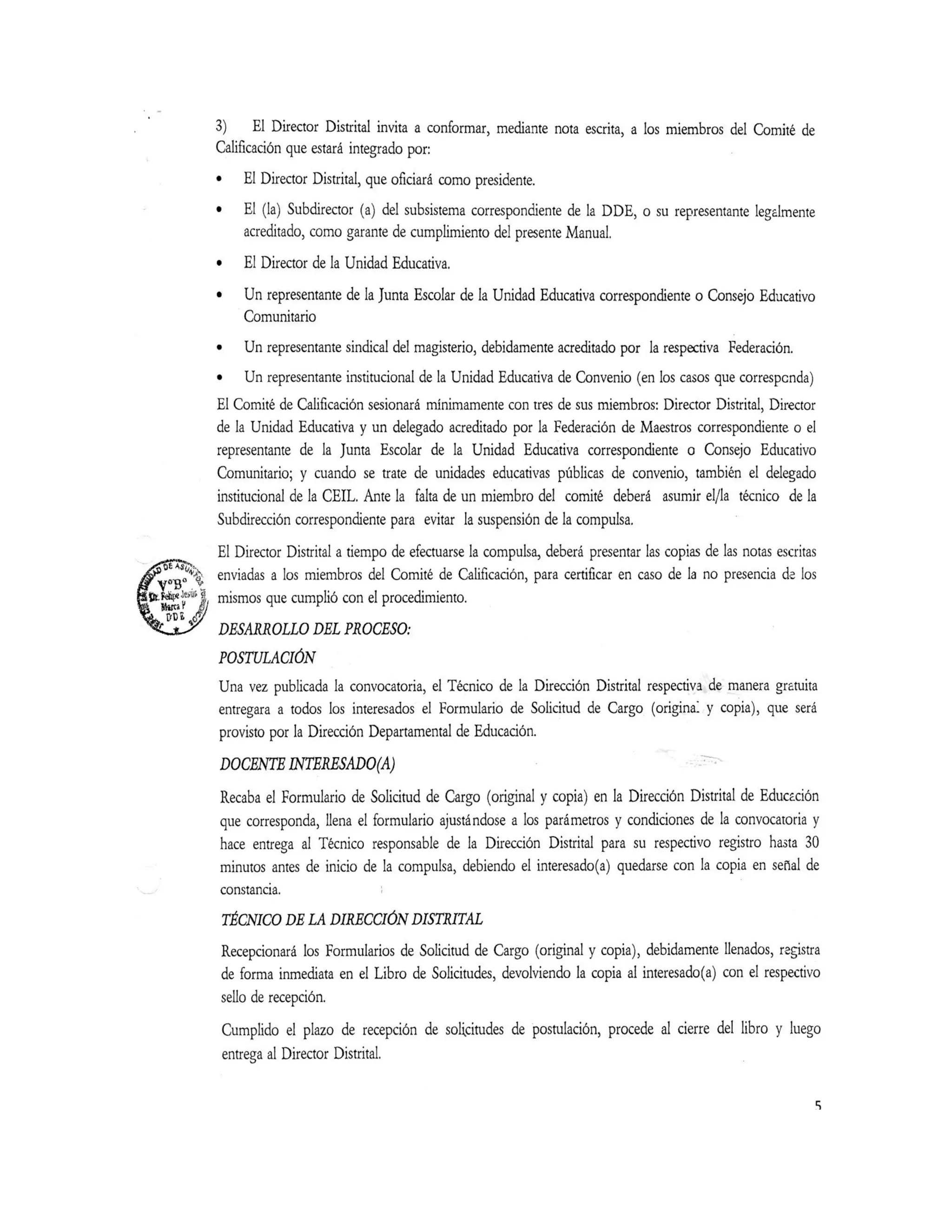 Reglamento de compulsas para personal docente y administrativo 2017 ...