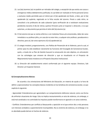 Reglamento de convivencia escolar c.e. | DOC