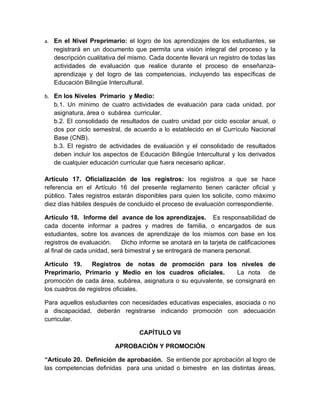 Reglamento de evaluación actualizado | DOC