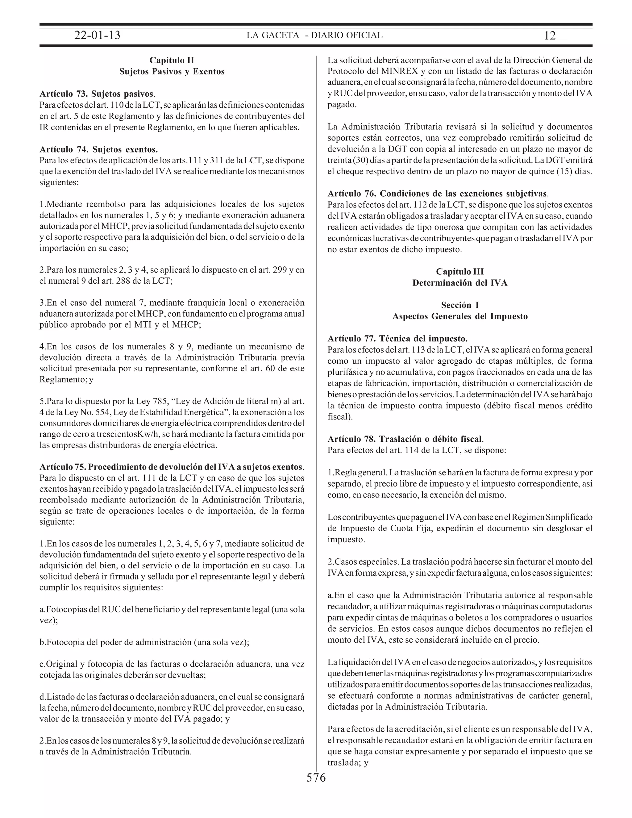 Reglamento de la ley 822 | PDF