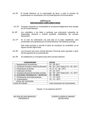 REGLAMENTO DE ELECCIONES DEL SUTE BASE CHEPEN | PDF
