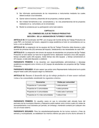 Reglamento del eje de trabajo productivo para los prog nac de form ...