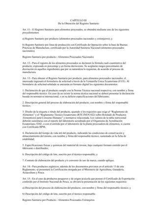 Reglamento de registro y control sanitario de alimentos | PDF