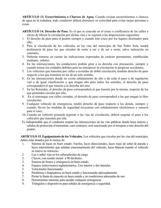 Reglamento de usos de vías | DOC