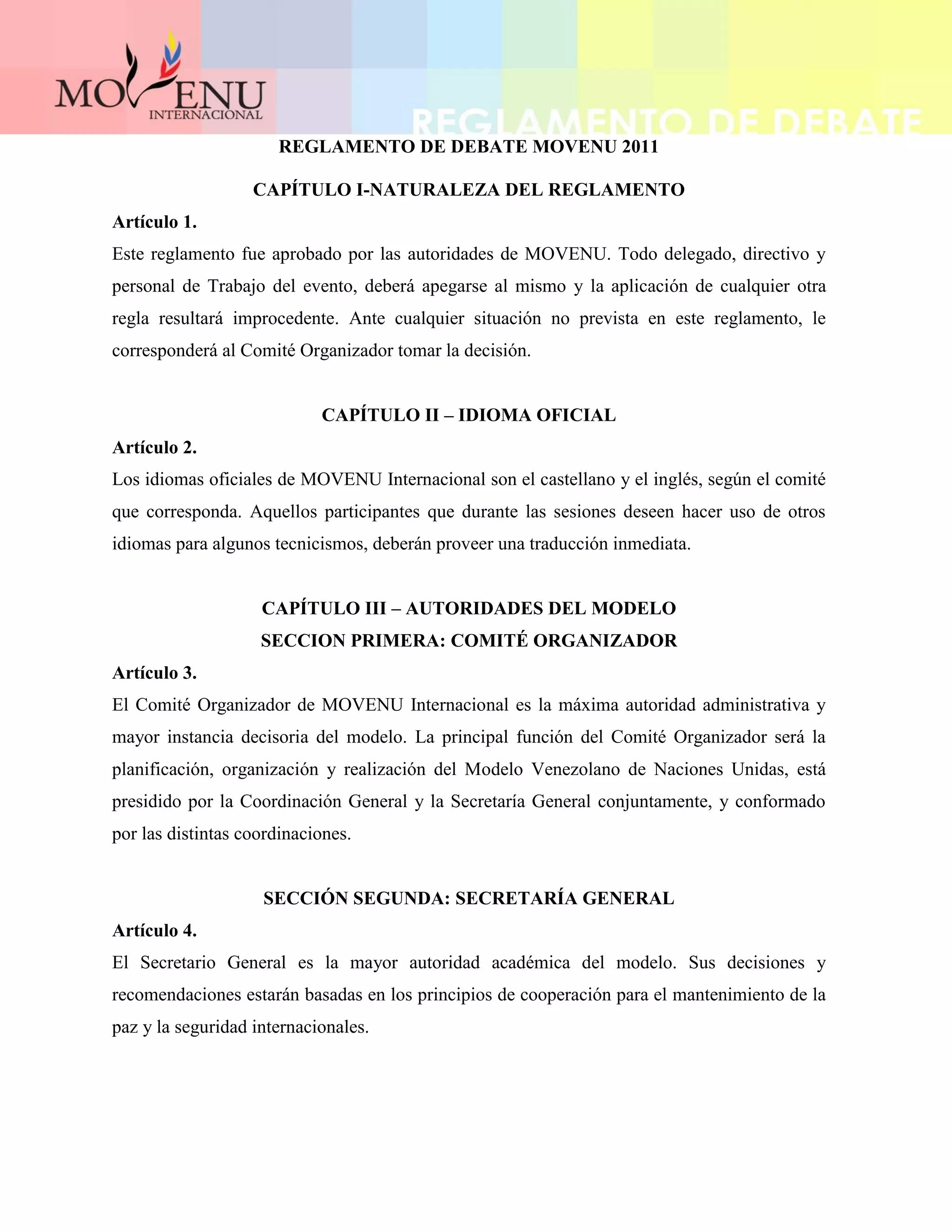 Reglamento general movenu | PDF | Education