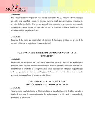 Reglamento general movenu | PDF