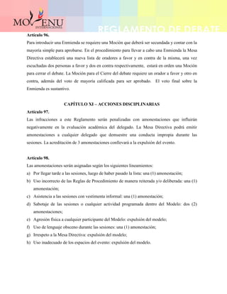 Reglamento general movenu | PDF