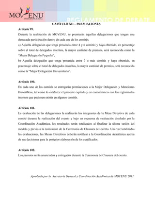 Reglamento general movenu | PDF